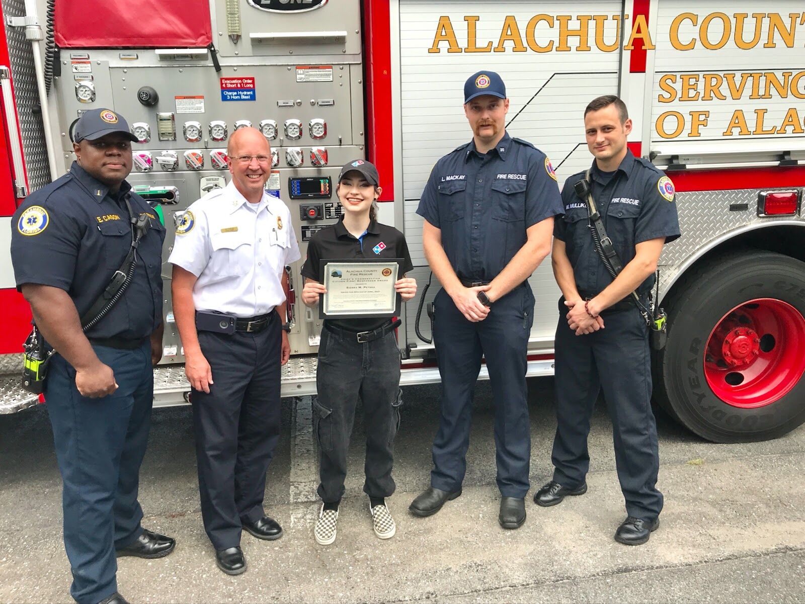 Alachua County Fire Rescue honors young hero