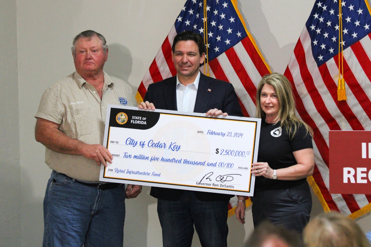 DeSantis presents $5.3 million in awards, speaks in Cedar Key