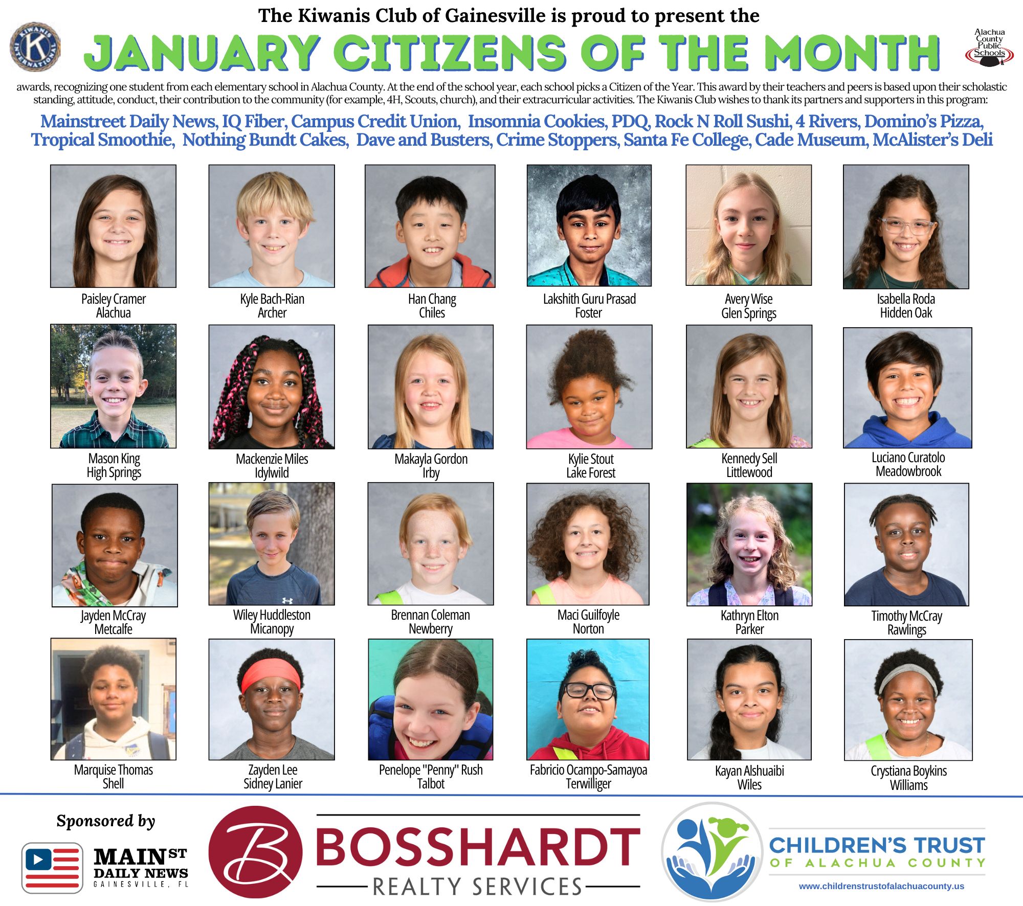 January 2025 Citizens of the Month