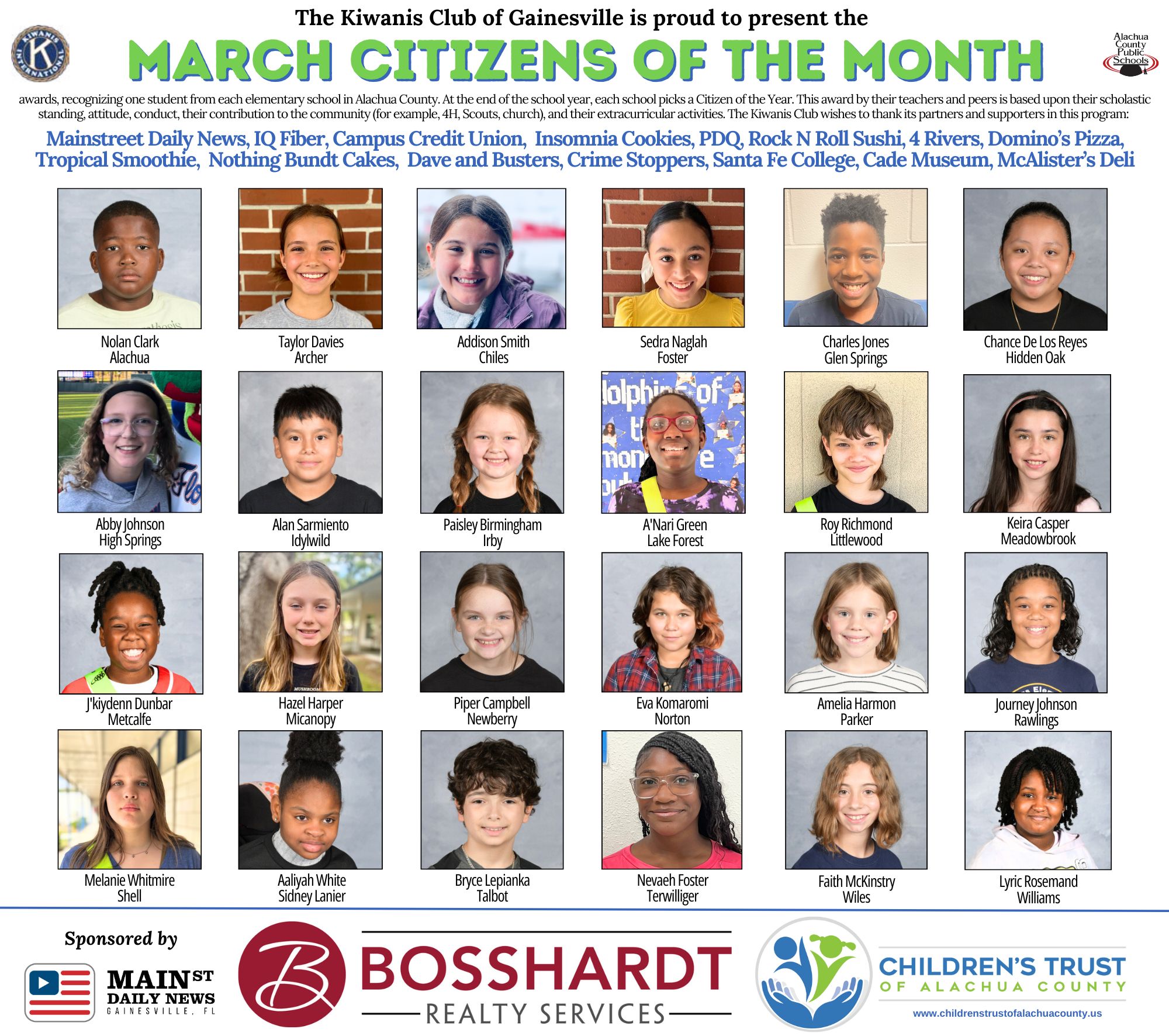 March 2025 Citizens of the Month