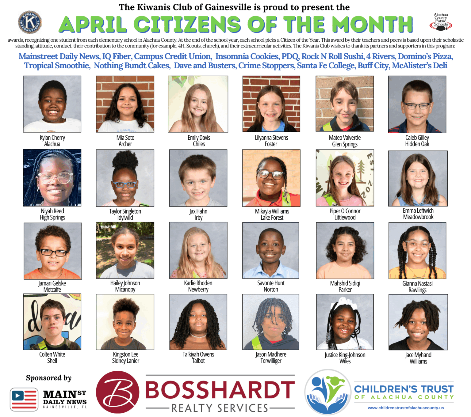 April 2025 Citizens of the Month