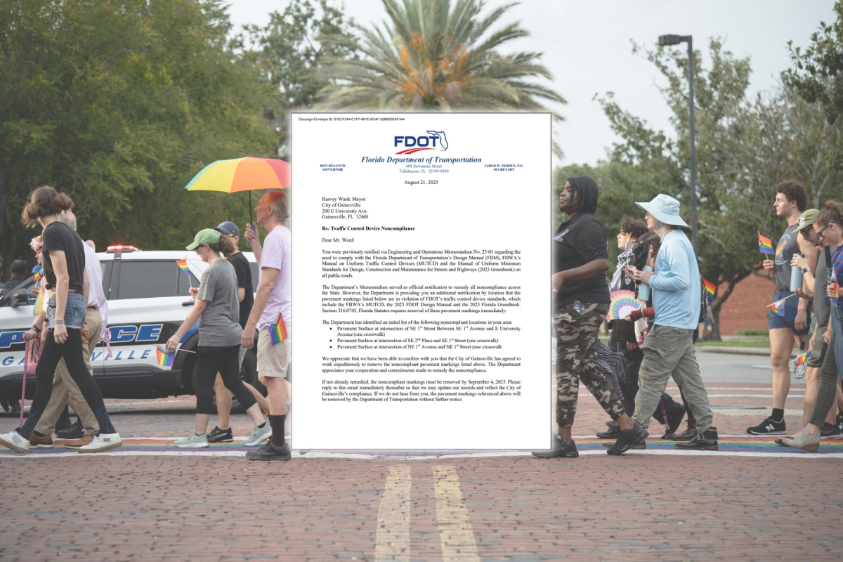 FDOT gives deadline, offers appeal process for GNV's rainbow crosswalk ...
