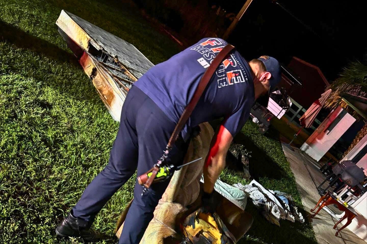 Firefighters respond to blaze after person falls asleep while smoking