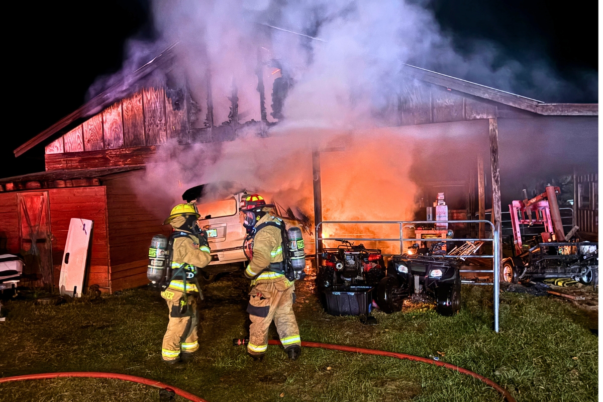 Fire destroys barn, vehicle in Cross Creek