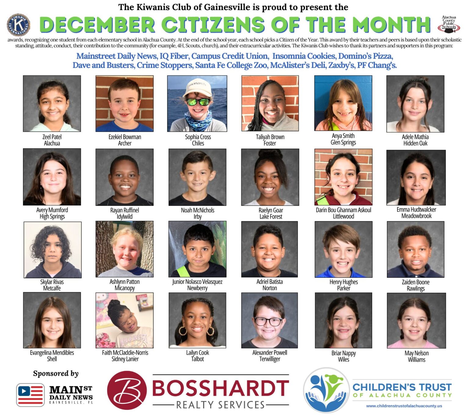 December 2025 Citizens of the Month